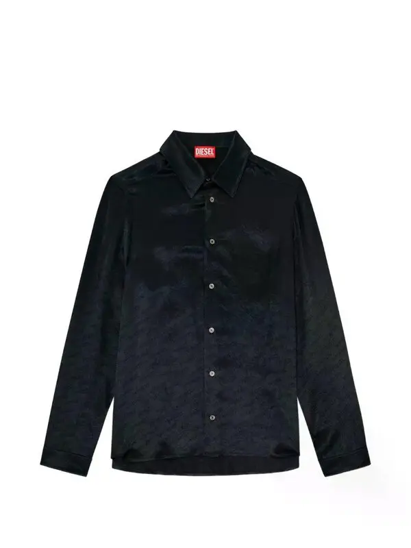 DIESEL® Jacquard-logo Shirt - Black