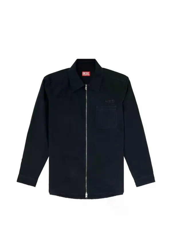 DIESEL® Oval D Logo Zip-up Shirt