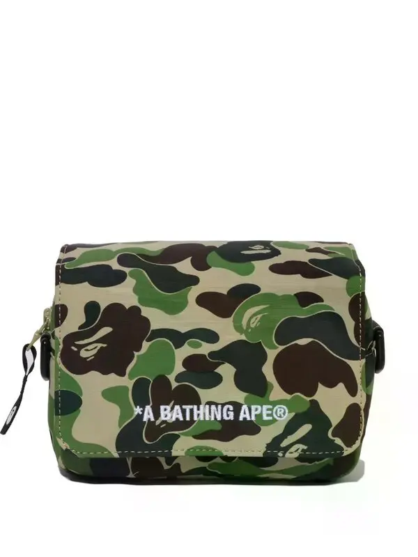 A BATHING APE Abc Camo Messenger Bag - Green