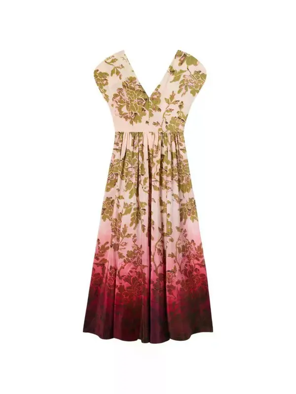 La DoubleJ Oasis Ombré Crepe De Chine Waldorf Dress