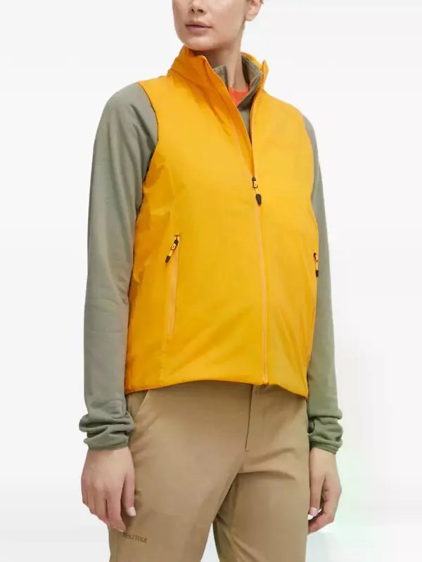 MARMOT Logo Print Zip-up Gilet - Yellow