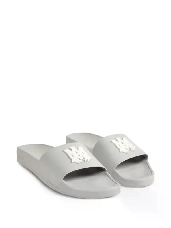 Amiri Monogram Motif Slides - Grey