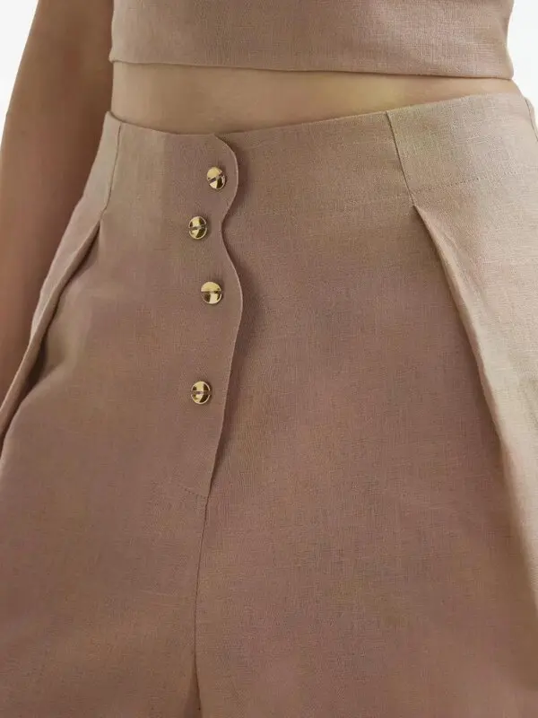 MIA PECULIAR Wave Design Pleated Shorts