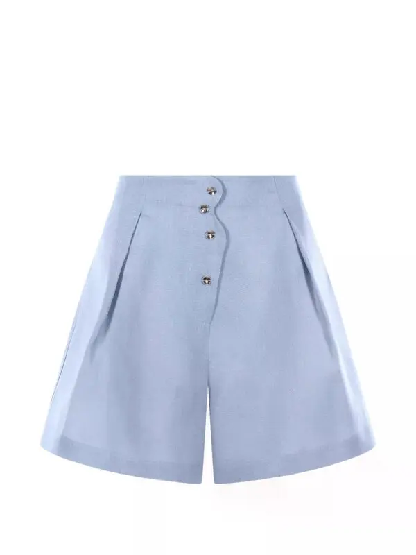 MIA PECULIAR Wave Linen Tailored Shorts
