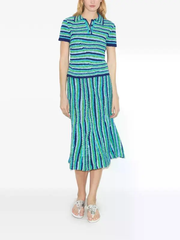Tory Burch Striped Cotton Polo
