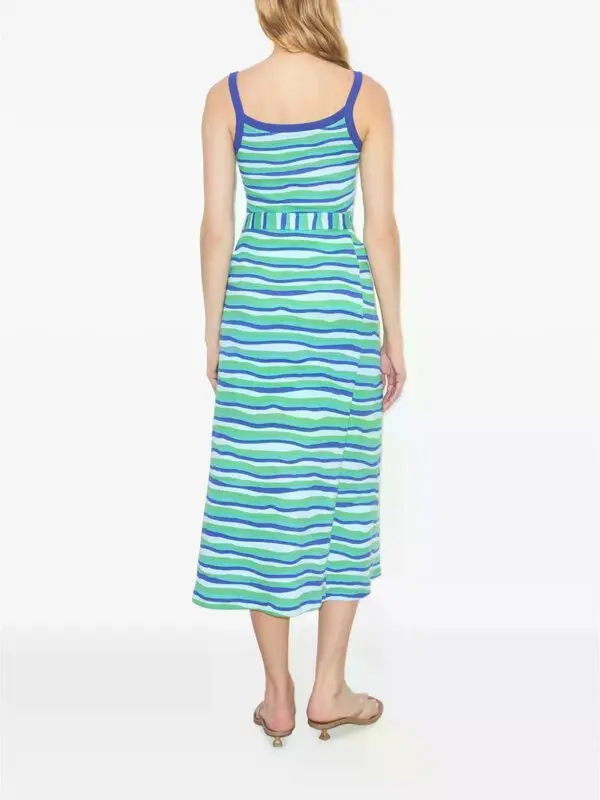 Tory Burch Cotton Knit Wrap Skirt With Organic Stripes