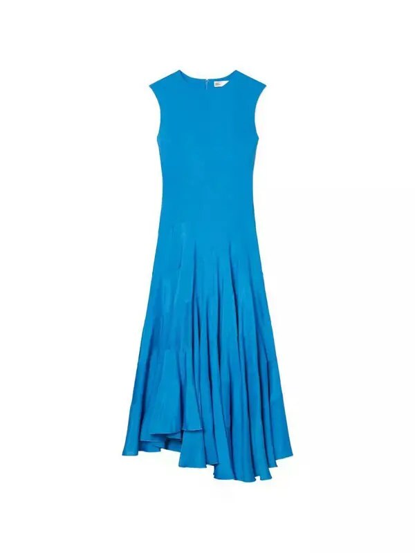 Tory Burch Flared Cotton Silk Dress - Blue