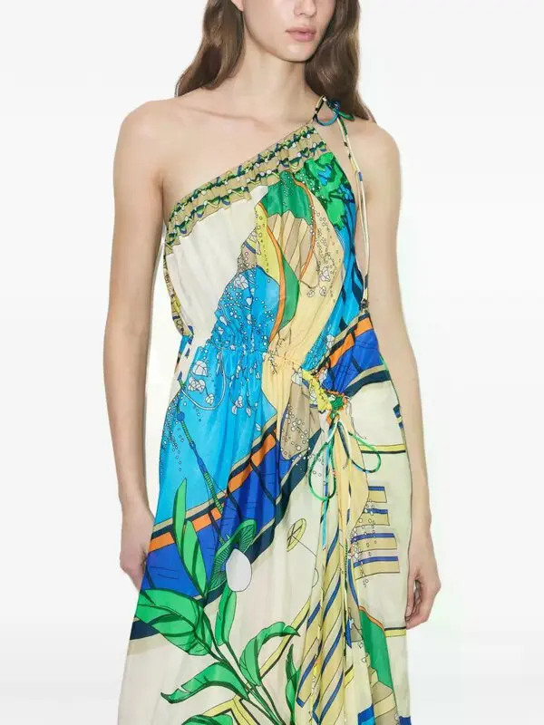 Tory Burch Printed One-shoulder Dress