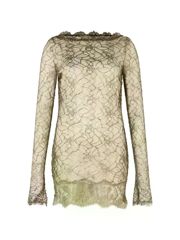 Roberto Cavalli Embroidered Semi-sheer Mini Dress - Black
