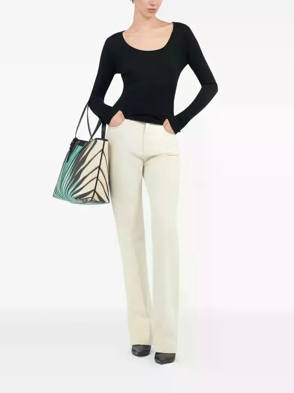 Roberto Cavalli Flared Jeans With Logo Patch