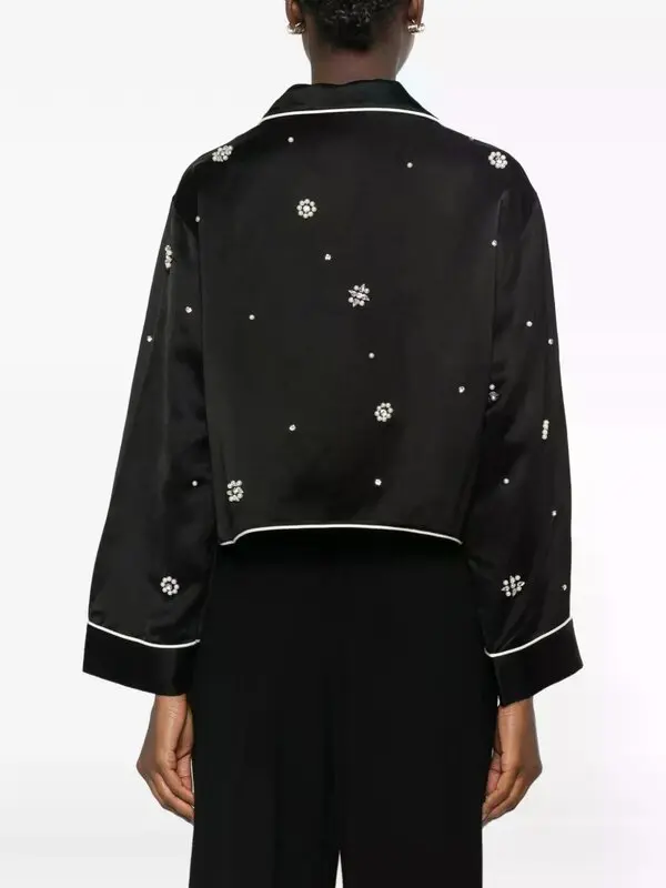 Sandro Embellished Contrast Piping Shirt