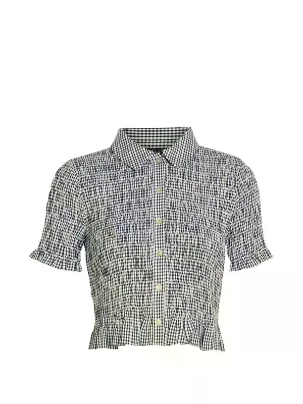 Rails Alton Shirred Gingham Shirt - Black