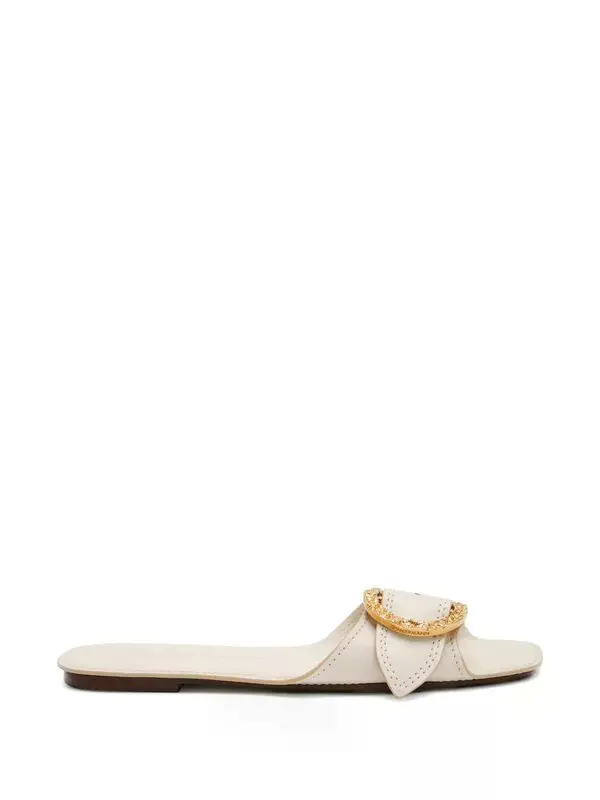 Zimmermann Solena Buckle-detail Square-toe Sandals - Neutrals