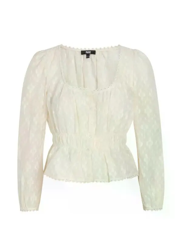 Paige Jay Floral-jacquard Blouse - Neutrals