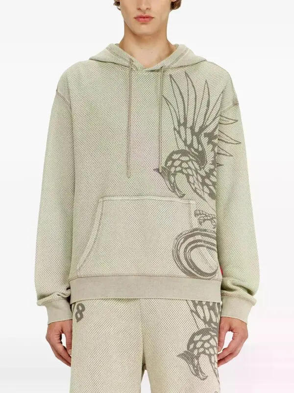 DIESEL® Jacquard-mesh Hoodie - Neutrals