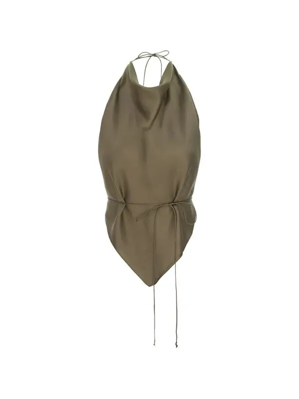 MANURI Thea Halterneck Top - Green