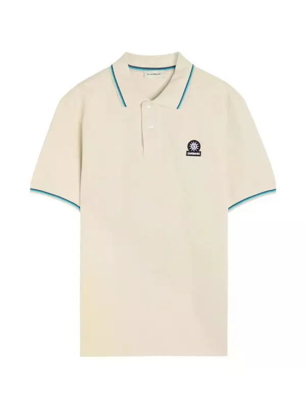 SANDBANKS Logo-patch Tipped Polo Shirt - Neutrals