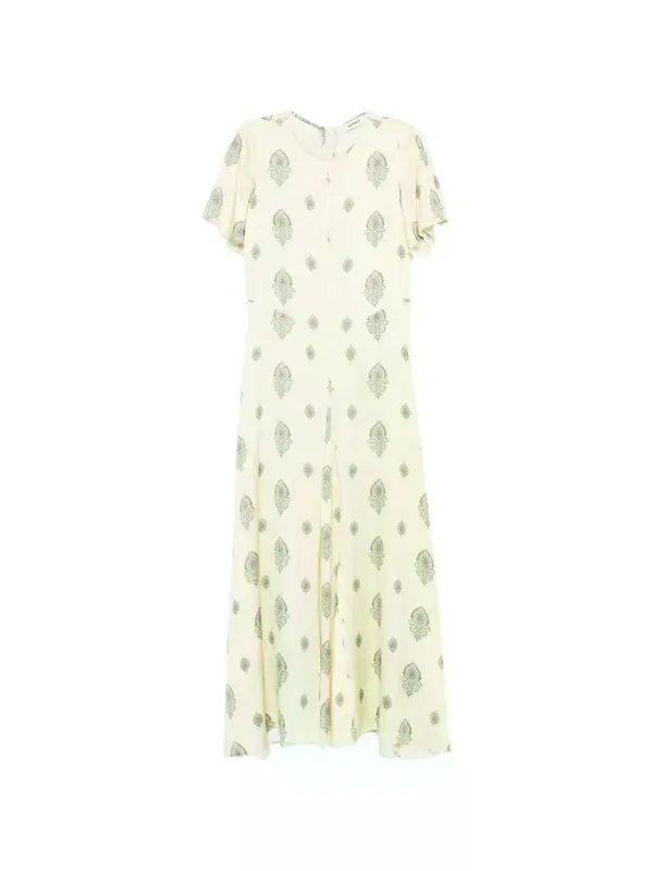 Sandro Paisley-print Ruffled Dress