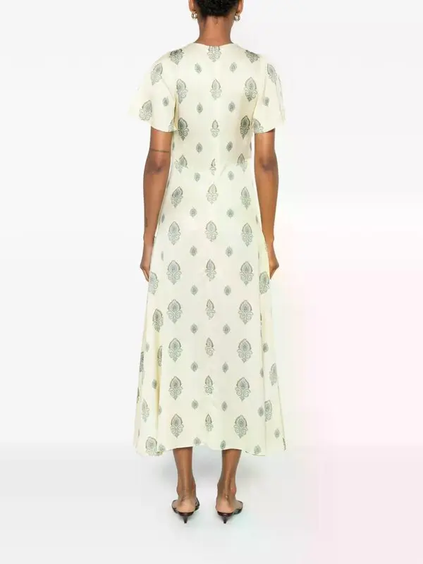 Sandro Paisley-print Ruffled Dress