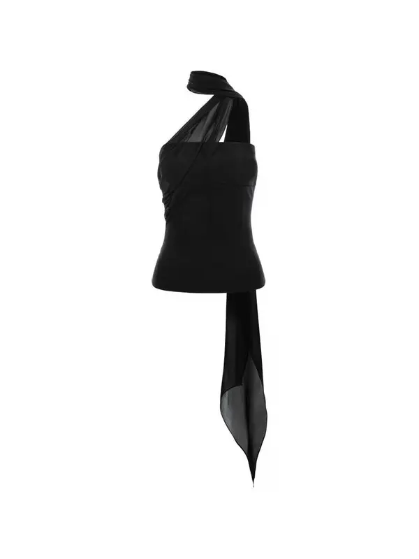 MANURI Elsa Draped-panel Top - Black