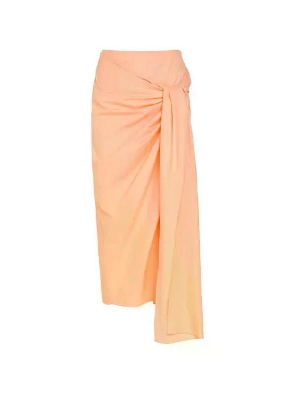Khaite Shay Knot-detail Draped Midi Skirt - Orange