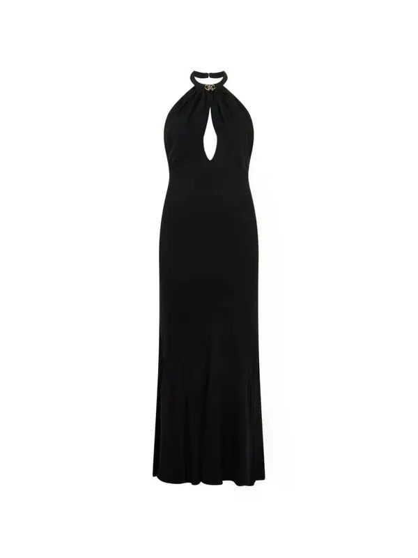Roberto Cavalli Cut-out Halterneck Maxi Dress - Black