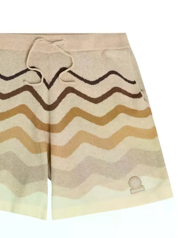 SANDBANKS Chevron Knit Drawstring Shorts - Neutrals