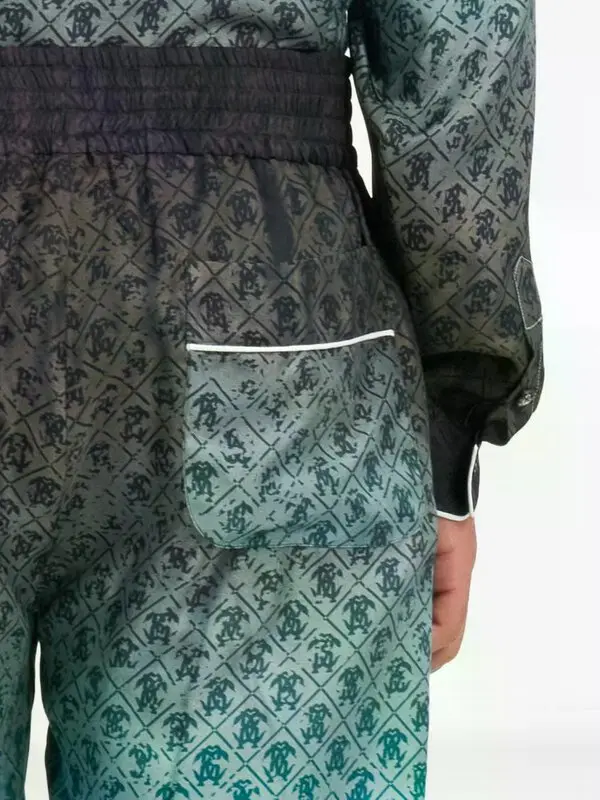 Roberto Cavalli Ombré Monogram Print Trousers