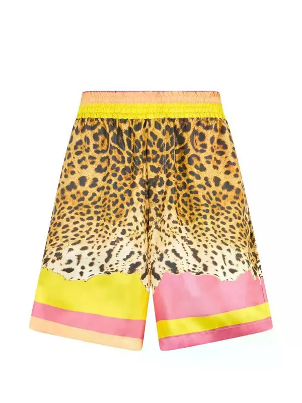 Roberto Cavalli Leopard Print Shorts - Brown