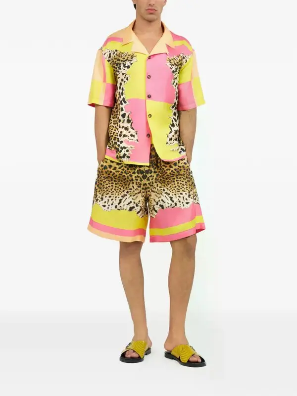 Roberto Cavalli Leopard Print Shorts