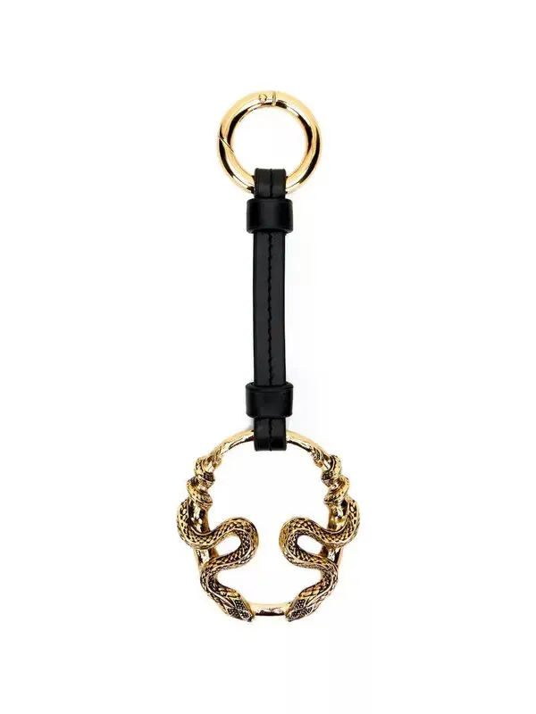 Roberto Cavalli Snake Motif Leather Keyring