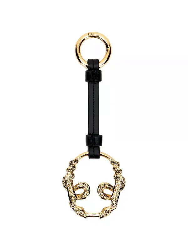 Roberto Cavalli Snake Motif Leather Keyring