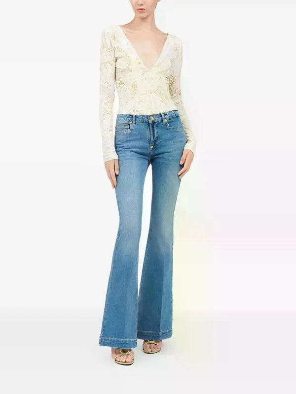Roberto Cavalli Paisley Print V-neck Bodysuit