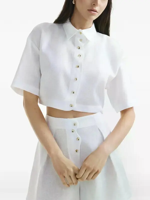 MIA PECULIAR Cropped Short-sleeved Shirt