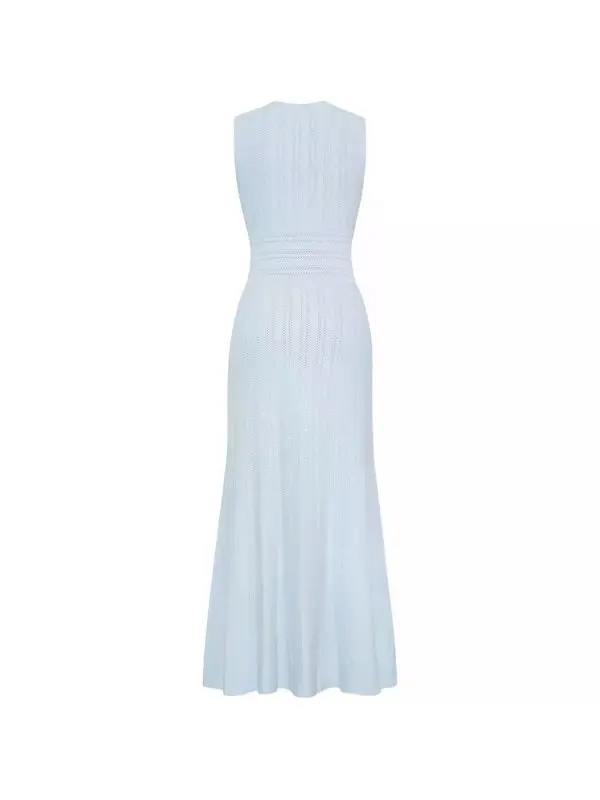 Adam Lippes Sloan Pointelle-knit Maxi Dress - Blue