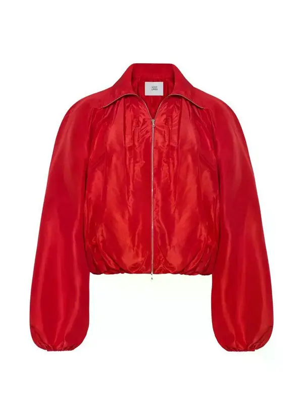 Adam Lippes Simone Silk Jacket - Red