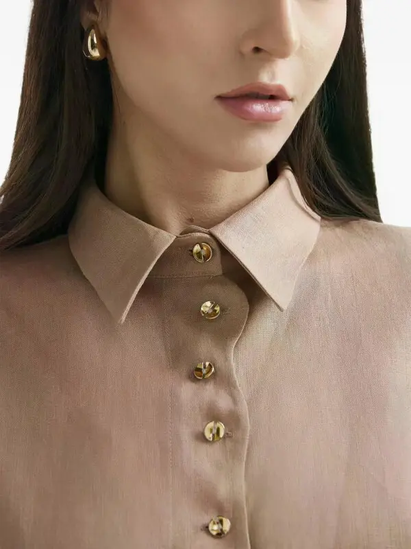 MIA PECULIAR Cropped Shirt With Classic Collar