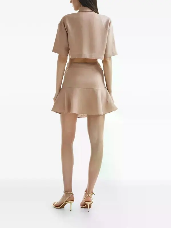 MIA PECULIAR Wave Linen Cropped Shirt