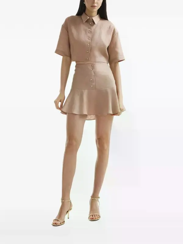 MIA PECULIAR Cropped Shirt With Classic Collar