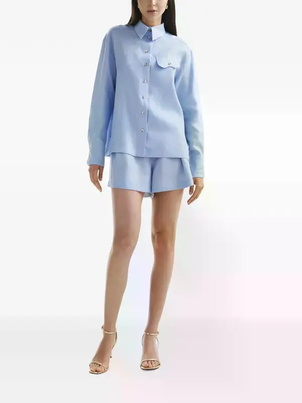 MIA PECULIAR Long Sleeve Shirt With Button Front And Chest Pocket