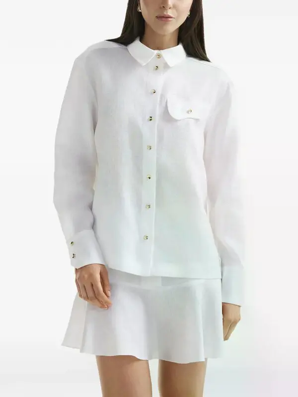MIA PECULIAR Wave Linen Shirt - White