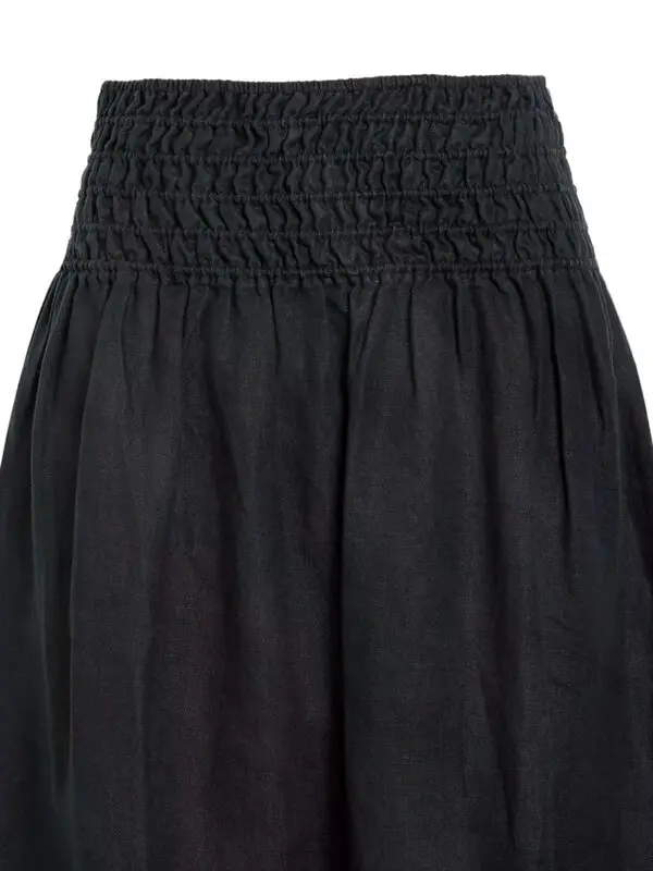 Rails Shirred-waist Flared Midi Skirt - Black