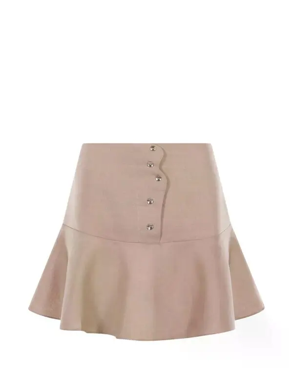 MIA PECULIAR Wave Linen Mini Skirt - Neutrals