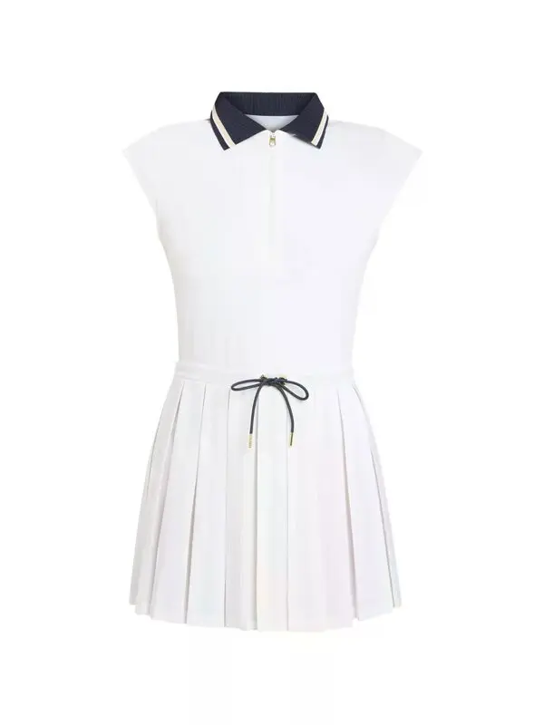 Varley Nico Pleated Zip-up Mini Dress - White