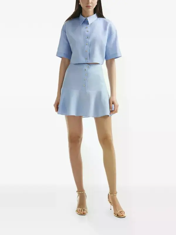 MIA PECULIAR Wave Linen Mini Skirt