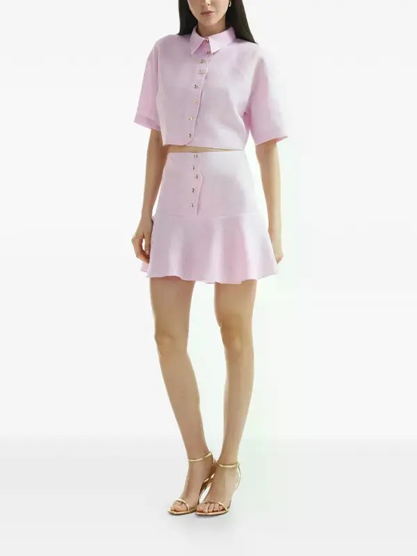 MIA PECULIAR Wave Linen Mini Skirt