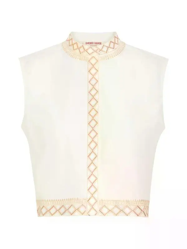 EMPORIO SIRENUSE Embroidered Sleeveless Blouse