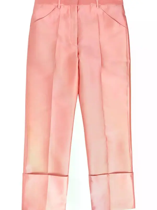 Calvin Klein Satin Trousers With Turned-up Cuffs