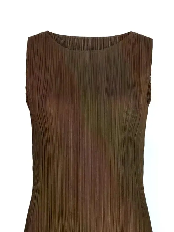 Issey Miyake Pleated Sleeveless Maxi Dress