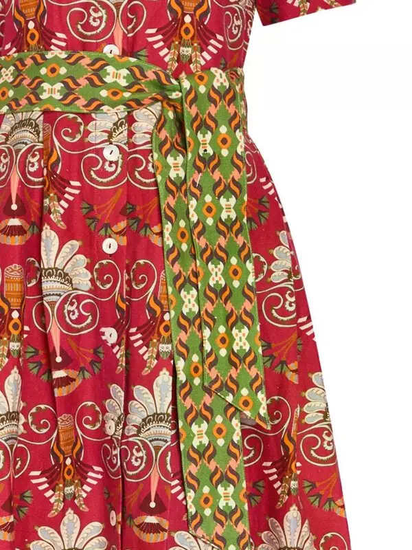 EMPORIO SIRENUSE Claudia Graphic-print Belted Dress